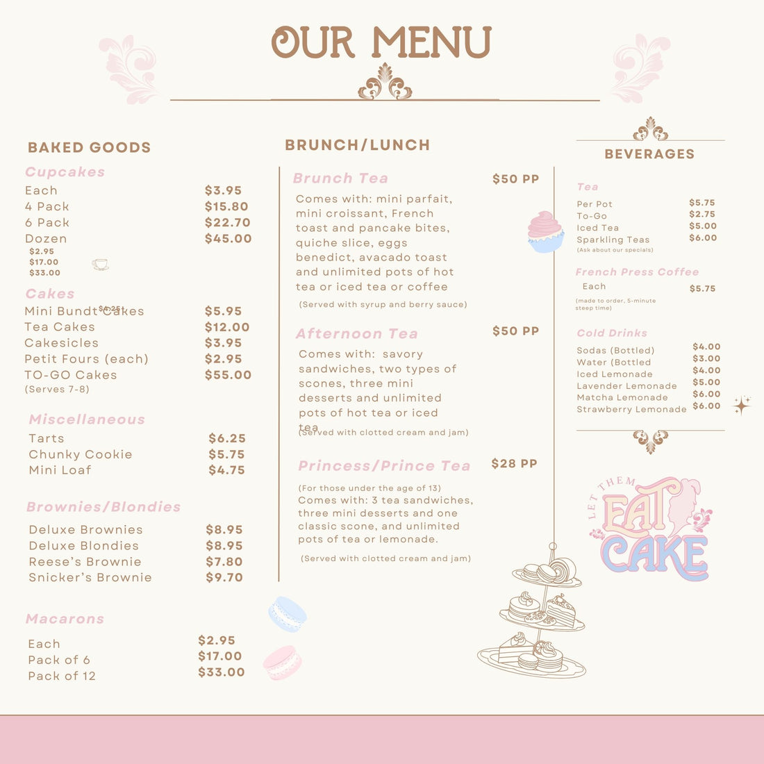 Menus – Let Them Eat Cake